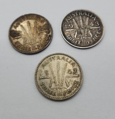 Lot of (3) Sterling .925 Silver Australia 3 Pence World Coins KM# 37 | eBay