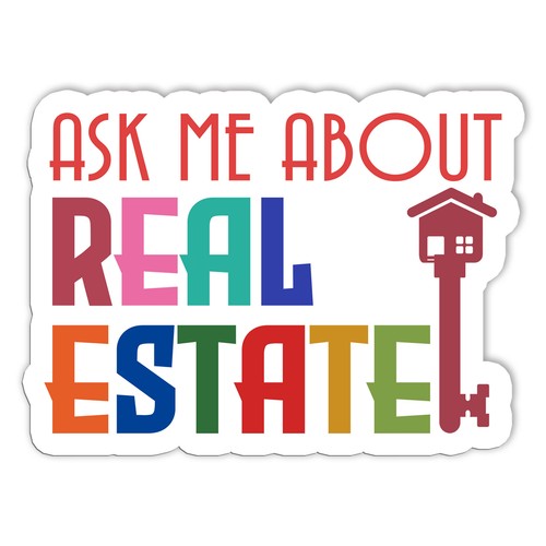 Ask Me About Real Estate Sticker Funny Keys Home Agent Sticker Size 5in ...