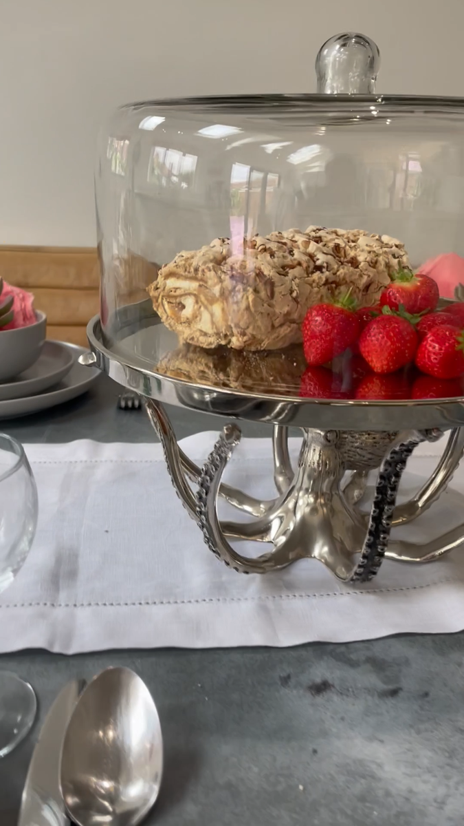 Wine Bottle Platter With Dome Cake