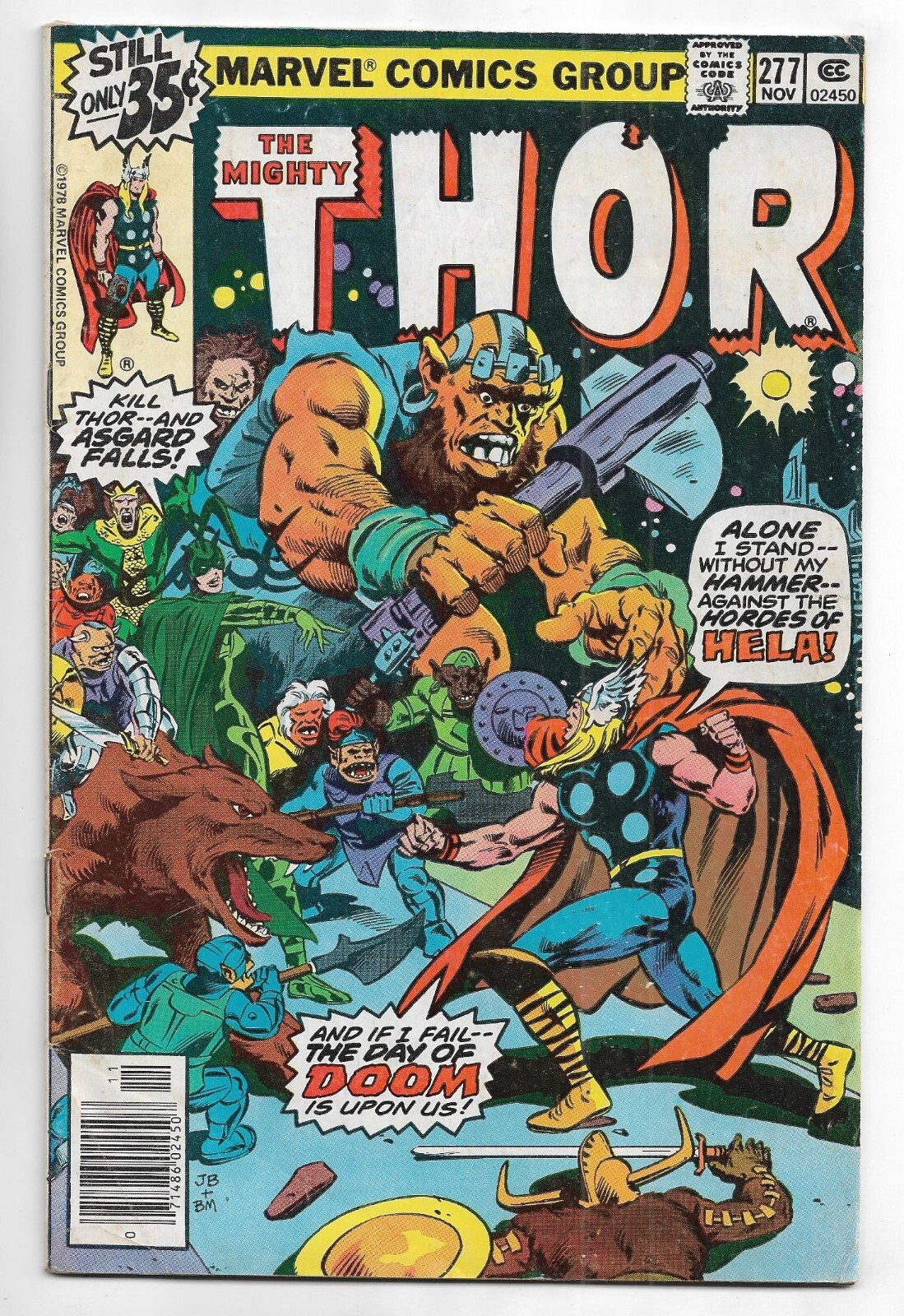 Thor #277 Marvel Comics 1978 John Buscema art / Loki / Odin / Hela | eBay