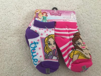 NEW Disney Princess Rapunzel Belle Ariel Cinderella Toddler Girls Socks ...