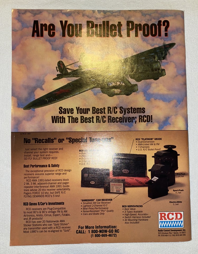 MODEL BUILDER Magazine August 1991 Aircraft Modeling RC Radio Control ...