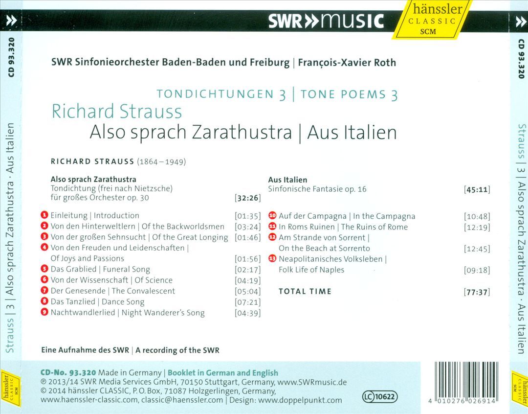FRANÇOIS-XAVIER ROTH/SWR SINFONIEORCHESTER BADEN-BADEN UND FREIBURG ...