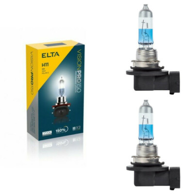 ELTA VisionPRO 150 - Upgrade 150% Brighter Headlight Bulbs (2) H11 55w ...