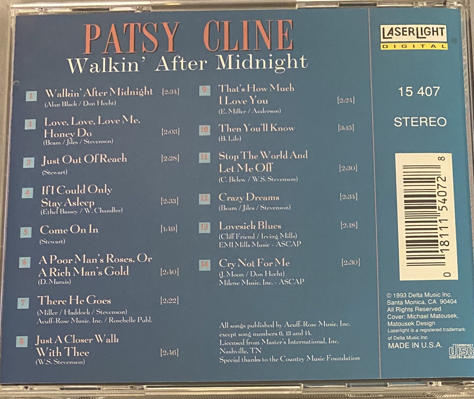 Patsy Cline : Walking After Midnight CD Free Shipping 5708574361224| eBay