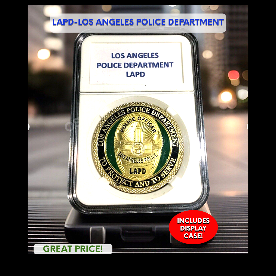 LOS ANGELES LAPD POLICE GOLD FINISH DEPARTMENT Challenge Coin 40mm New ...