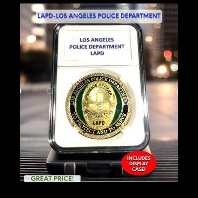 LOS ANGELES LAPD POLICE GOLD FINISH DEPARTMENT Challenge Coin 40mm New ...