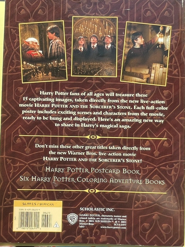 VTG Harry Potter Sorcerer's Stone Movie Film Poster Book Paperback ...