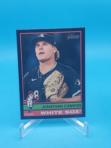 Jonathan Cannon 2025 Topps Heritage #323 Black Chrome Refractor 29/76 ...