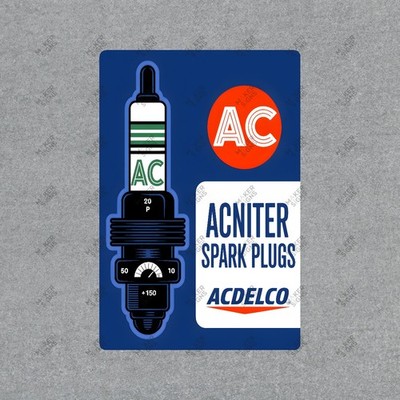 Vintage Style ACDelco Spark Plug Metal Sign Garage Decor, Automotive ...