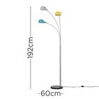 3 Way Tall Floor Lamp Standard Free Standing Light Lampshades LED Bulb ...