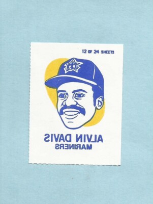 1986 Topps Baseball Tattoos Alvin Davis Seattle Mariners | eBay