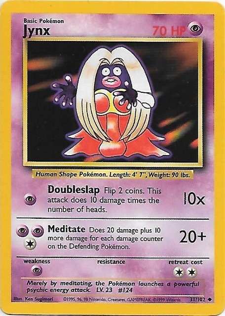 JYNX 31/102 Unlimited Base Set Pokemon Card EX | eBay