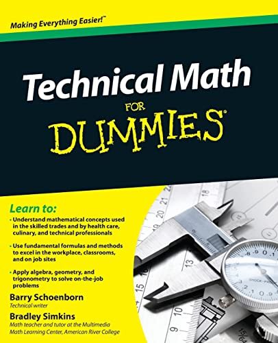 Technical Math For Dummies - Paperback Schoenborn, Barry|Simkins ...