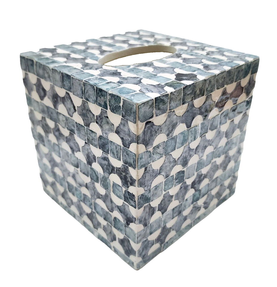 GRAY,OFF WHITE MOTHER OF PEARL MOP SHELL MOSAIC RESIN TISSUE,NAPKIN ...