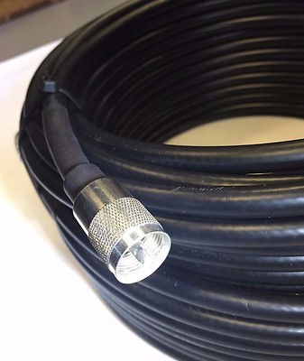 100FT RG-213 COAX COAXIAL CABLE w/ MALE PL-259 CB HAM RADIO HAND SOLDER ...