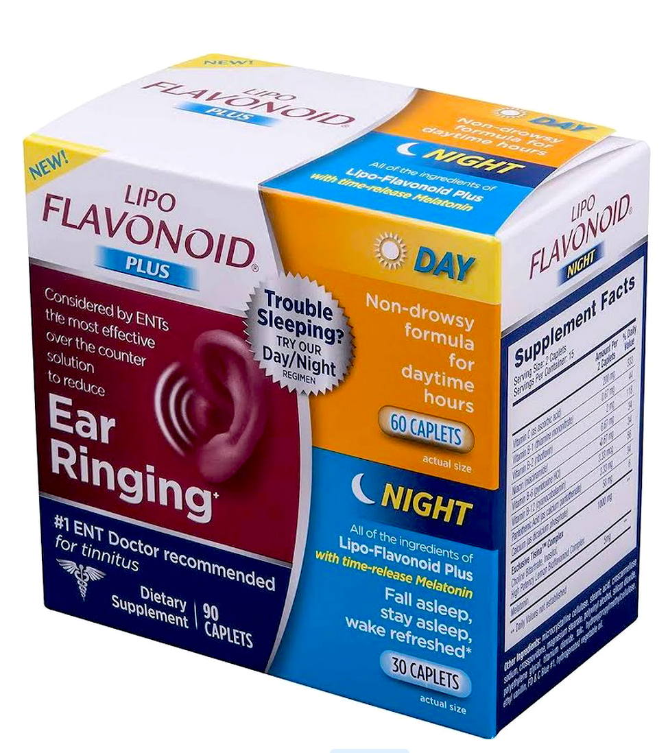 Lipo-Flavonoid Plus Ear Ringing Tinnitus Day & Night 30+60 = 90 Caplets ...