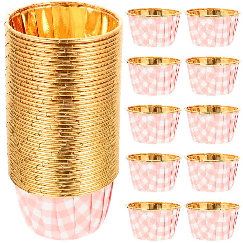 50 Pcs Pink Paper Cake Cups Decorative Muffin Creative Wrappers | eBay