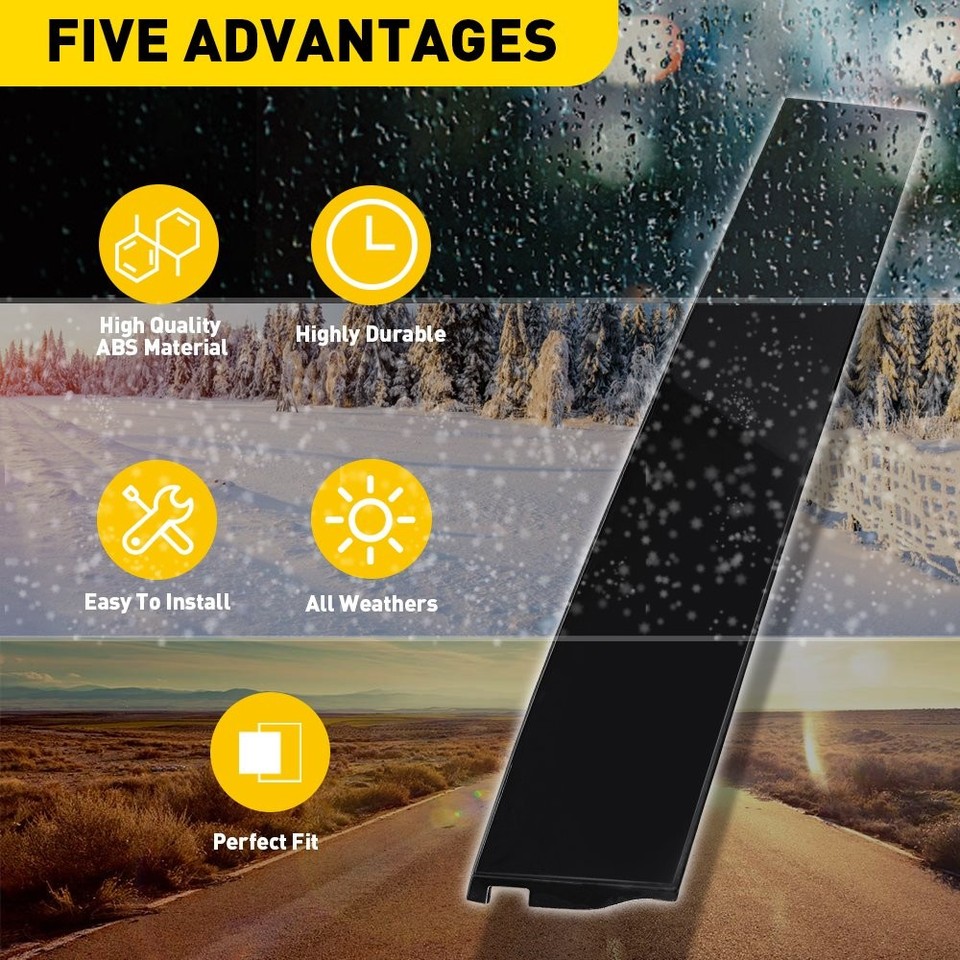 B Pillar Door Trim Molding Cover Left&Right Kit for 2015-2018 GMC Yukon ...