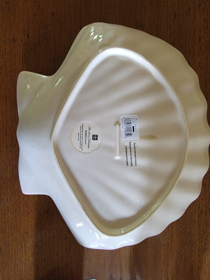 LARGE CLAM SHELL SHAPED CHIP AND DIP BOWL SHORELINE COLLECTION HOME ...