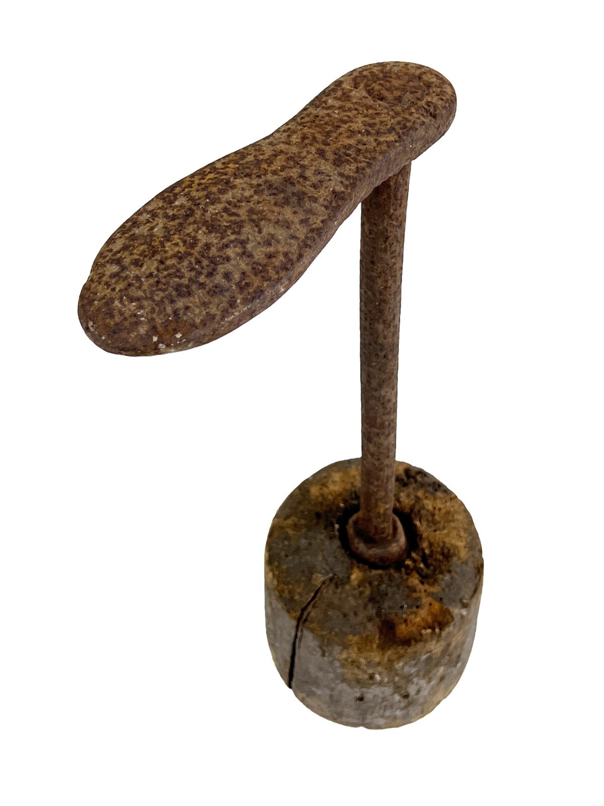 Antique 1910s Primitive Cast Iron Shoe Anvil Cobbler's Stand w/ Wood ...