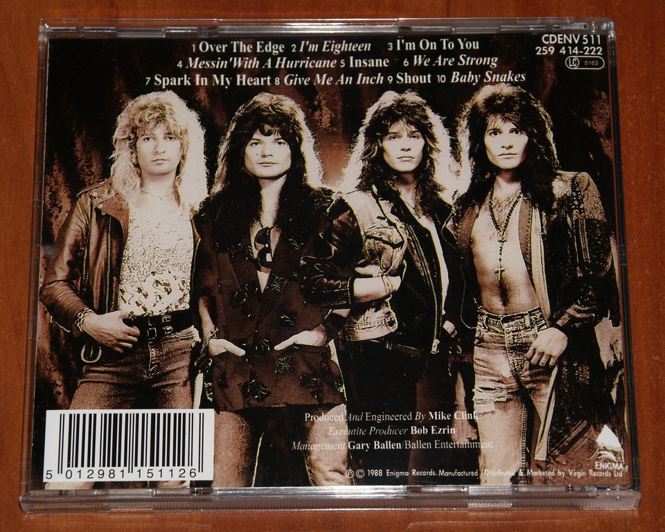HURRICANE OVER THE EDGE CD *RARE* ENIGMA RECORDS 1988 LTD REPRESS NEW ...