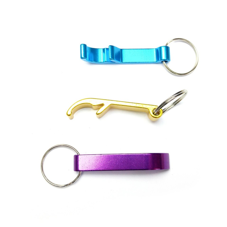 Bottle Opener Metal Aluminium Keychain Keyrings Different Designs UK ...