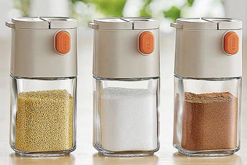 Glass Salt Shakers Kitchen Salt Jars W Lids Adjustable Shaker Salt ...