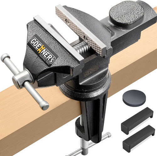 Table Vise or Bench Vise 3.2 Inch, 360° Swivel Clamp-On Vise Portable ...