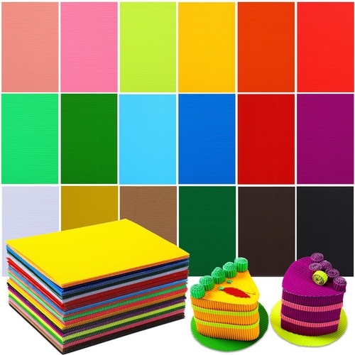 Corrugated Cardboard Sheets 108 PCS Colored 8.3x11.7 Inch DIY Art Craft ...