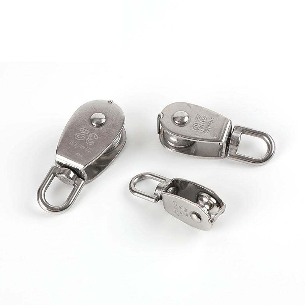 Stainless Steel Pulley Rope Pully Lifting Wheel Double/Single Swivel ...