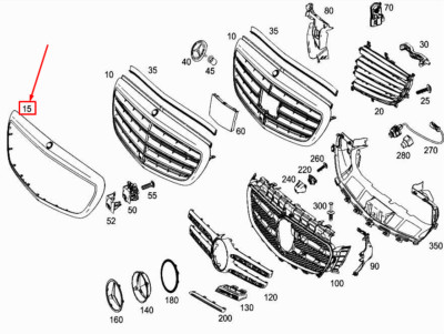 MERCEDES-BENZ E W213 Front Radiator Grille Frame A2138881300 NEW ...