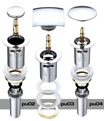 Modern Basin Waste Plugs Slotted Chrome Finish Brass Click Clack ...