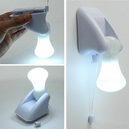 Portable Pull Cord LED Bulb Cabinet Closet Lamp Night Light Battery ...