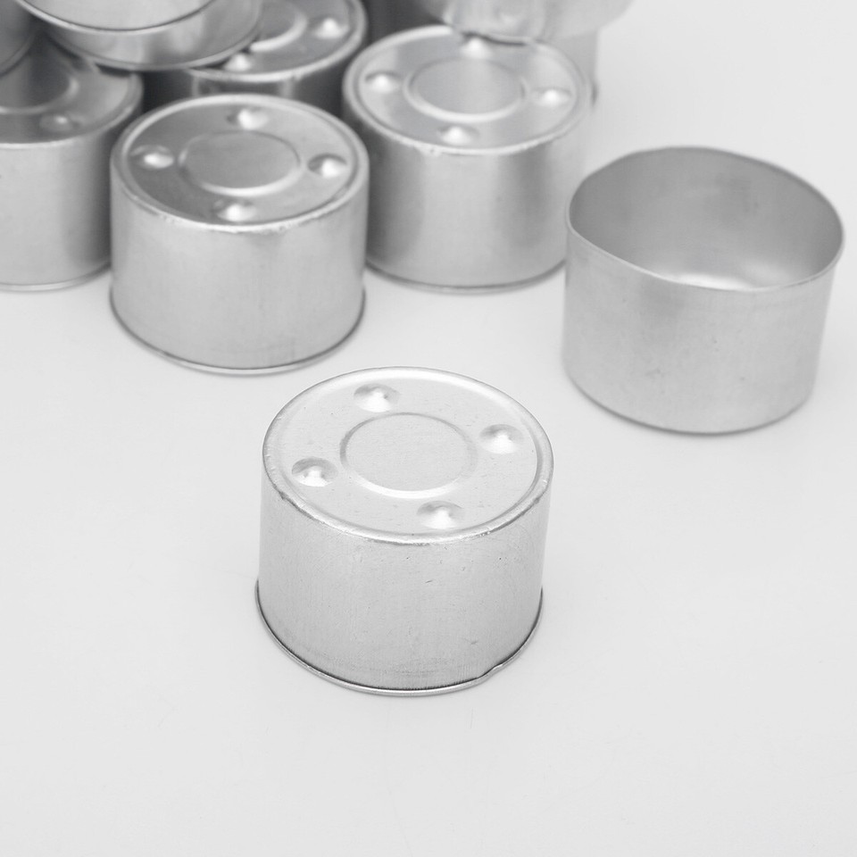 Premium Aluminum Tea Light Cups Pans Tealight Holders Flat Candle ...