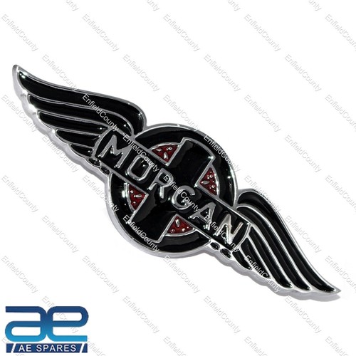 VINTAGE MORGAN CARS CAR METAL BONNET HOOD BADGE EMBLEM BLACK & CHROME ...