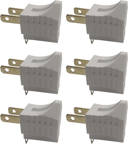 6 Pack - 2 to 3 Prong Polarized Grounding Adapter for Wall Outlet Plugs ...