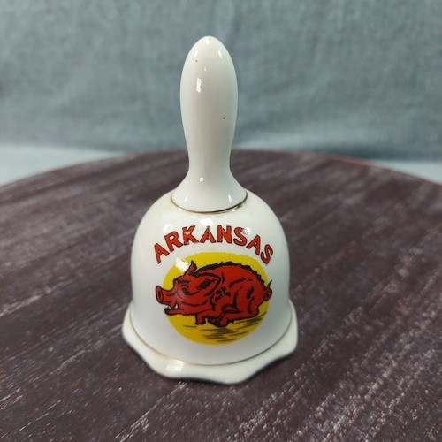 Vintage Arkansas Souvenir Ceramic Bell With Razorback Pig Design | eBay