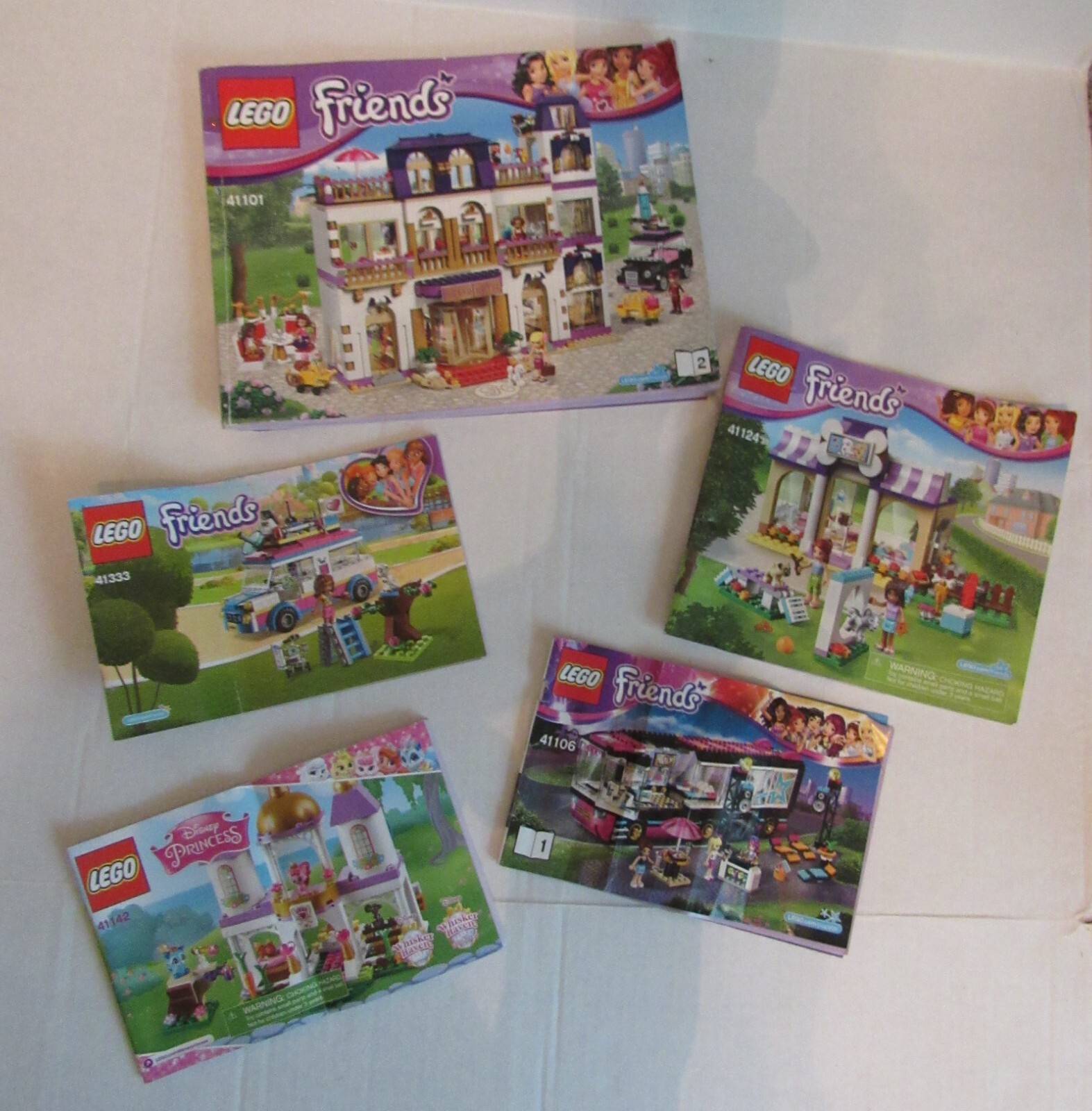 Lego Friends & Disney Princess Construction Books Booklets Instruction ...