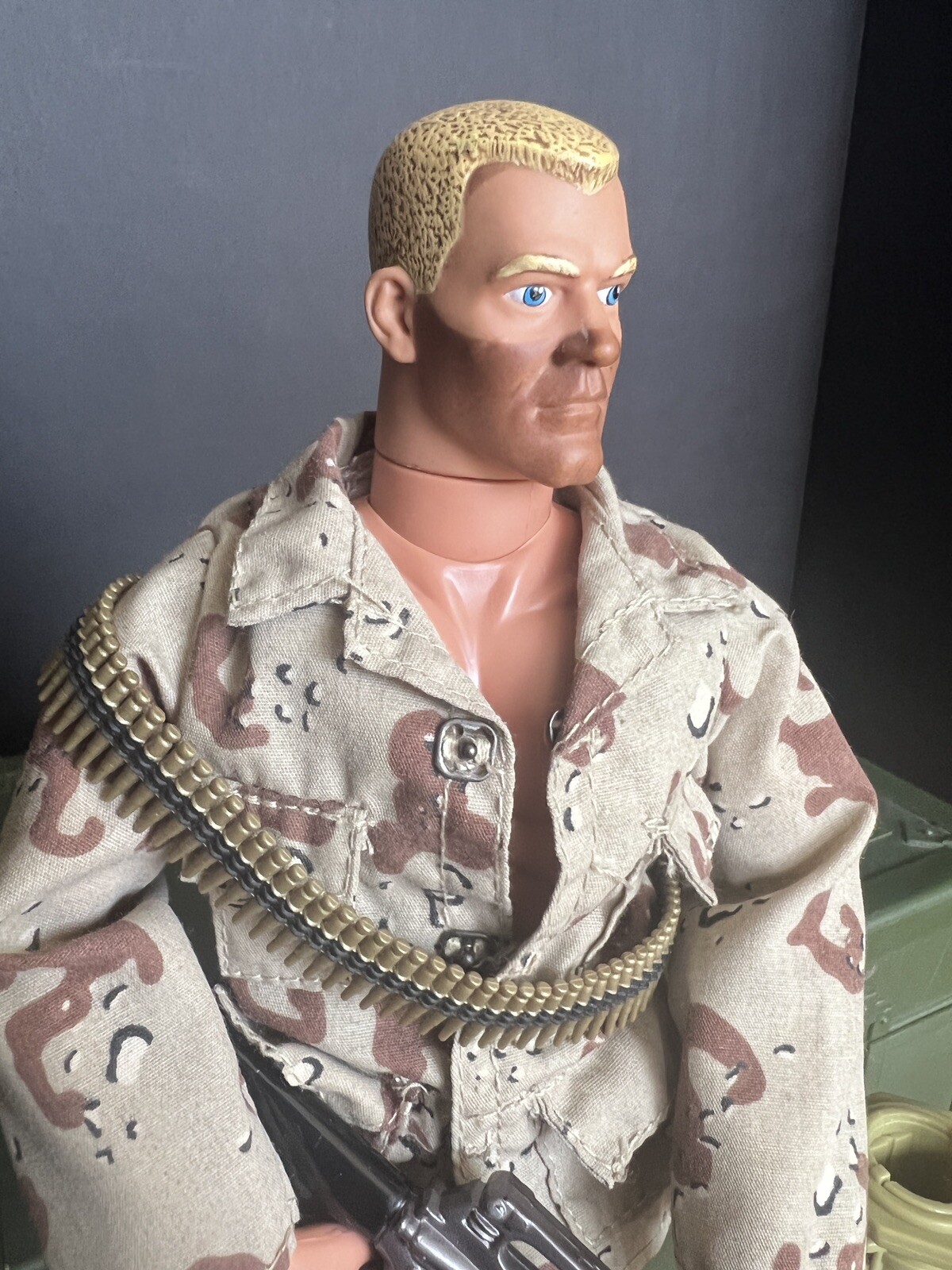 GI Joe Army 1997 Footlocker Storage Box- Rope Handles & 12” GI Joe ...
