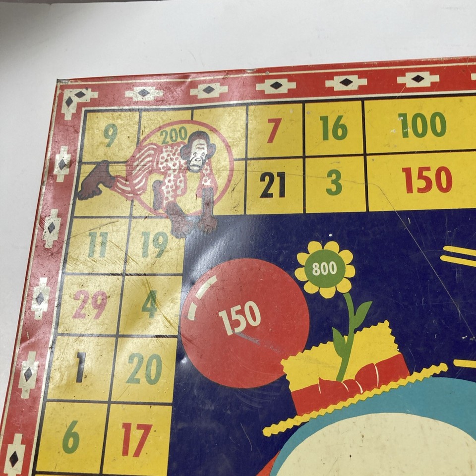 VINTAGE 1940s WYANDOTTE TOYS TIN LITHO POKY THE CLOWN SHOOTING TARGET ...