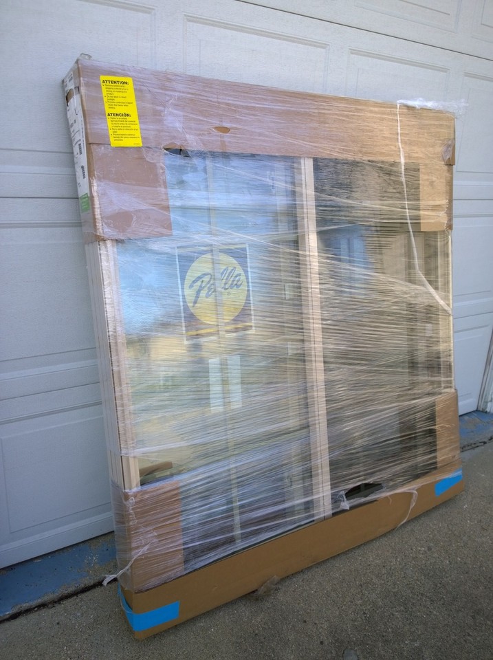 NEW: Premium PELLA Almond-Color Vinyl Semi-SLIDER Home WINDOW (52" W x ...