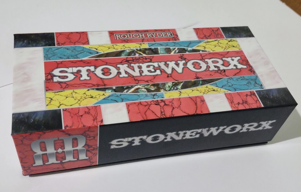 5 BLADE M.O.P. ABALONE TURQUOISE STONEWORX HUNTING POCKET KNIFE W/ DIS CASE !!! | eBay