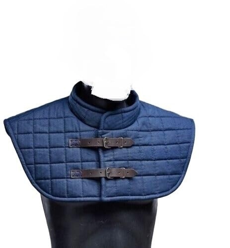 Large Blue Michael Cotton Padded Gorget - Medieval Arming Collar for ...