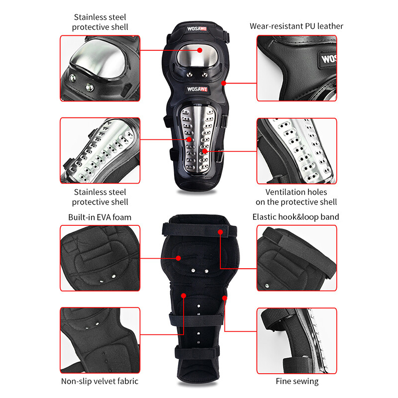 WOSAWE Motorcycle Knee Elbow Pads Protective Guards ATV Racing Sports ...