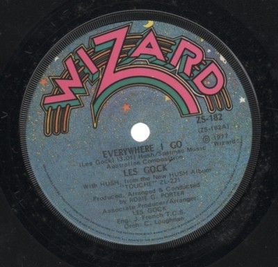 LES GOCK HUSH Rare 1977 Aust Only 7" OOP Glam Rock Single "Everywhere I ...