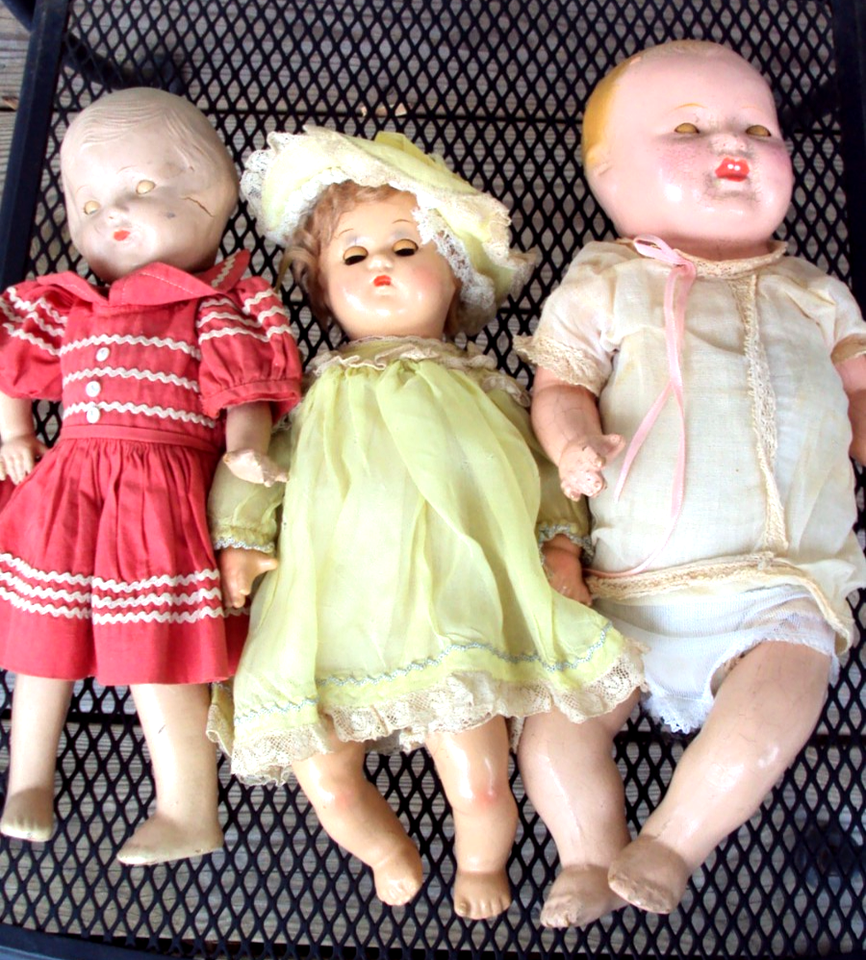 LOT OF 3- Vintage Composition Dolls–1930s–40s-MADAME ALEXANDER AND MORE ...