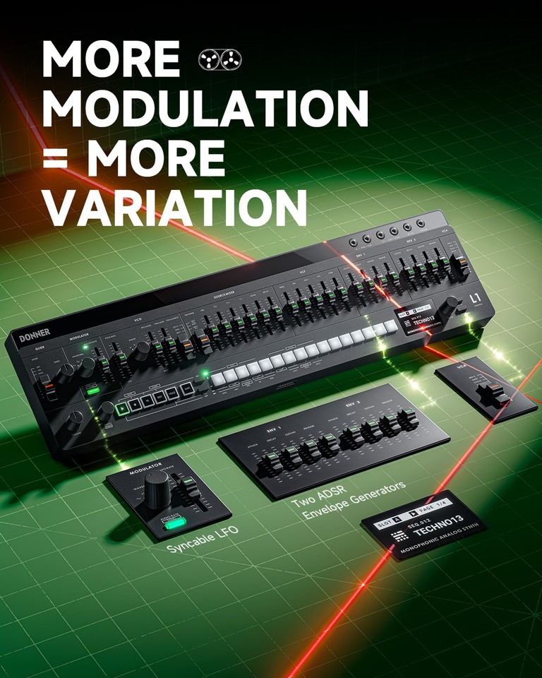 Donner USB MIDI Keyboard Controller Synthesizer Sequencer With Software ...
