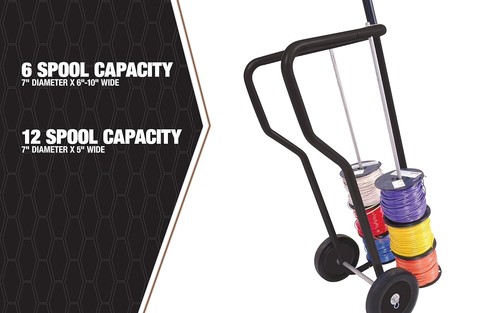 Southwire MH8210 Smart Wire Cart 12-Spool Capacity Steel Black ...