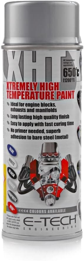 E-TECH XHT SILVER Extremely High Temperature Paint VHT Car Engine ...